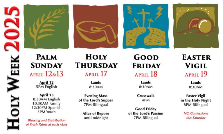 St. Raymond Catholic Church in Dublin – 2025 HOLY WEEK Schedule